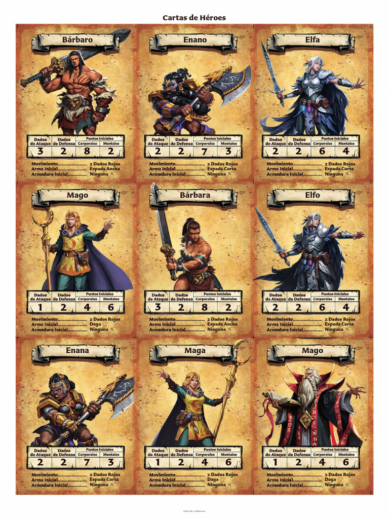 03 Cartas Heroquest | PDF | Espada | Proteger
