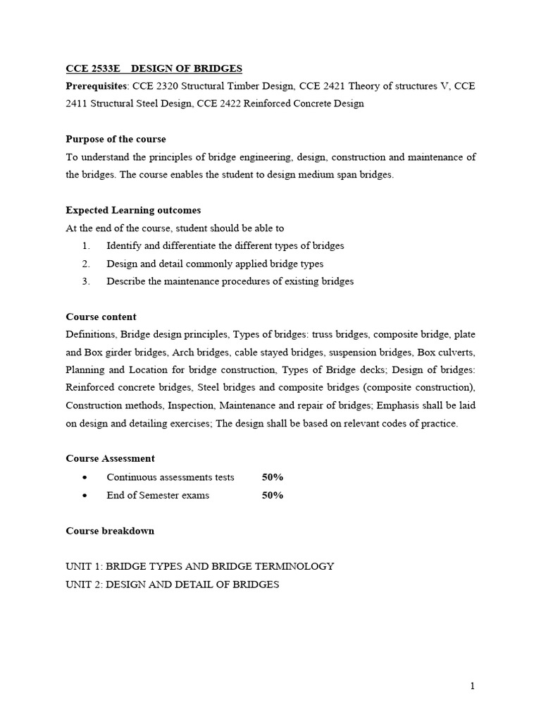 Unit 1- Bridge Types and Bridge Terminology | PDF | Bridge | Road