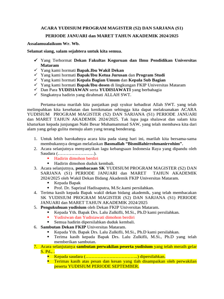 Yudisium S1 dan S2 FKIP 2024/2025 | PDF
