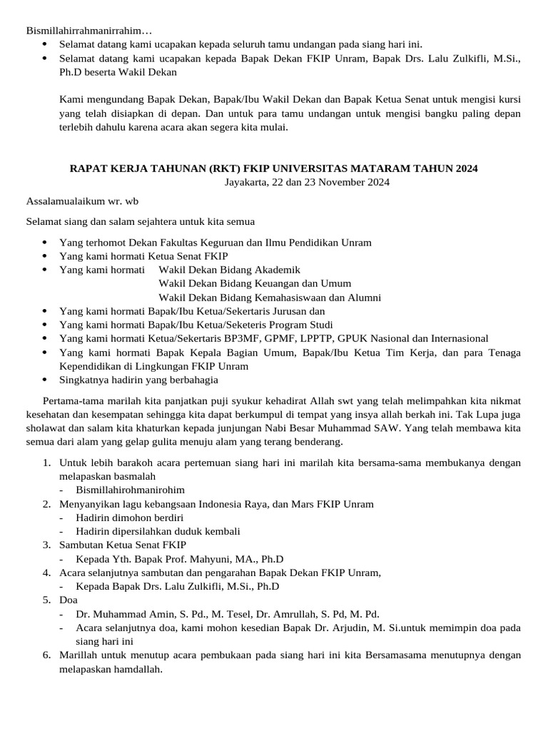 Acara RKT 2024 | PDF