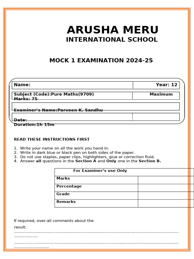 Mock 1-12 Cover Page | PDF
