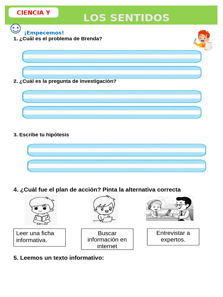 D4 A1 Ficha CT Los Sentidos | PDF