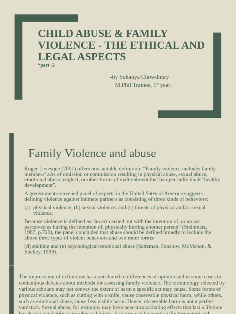 Child Abuse & Family Violence - Part II | PDF | Domestic Violence ...