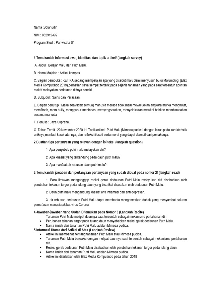 Tugas Sesi 3 Bahasa Indonesia | PDF