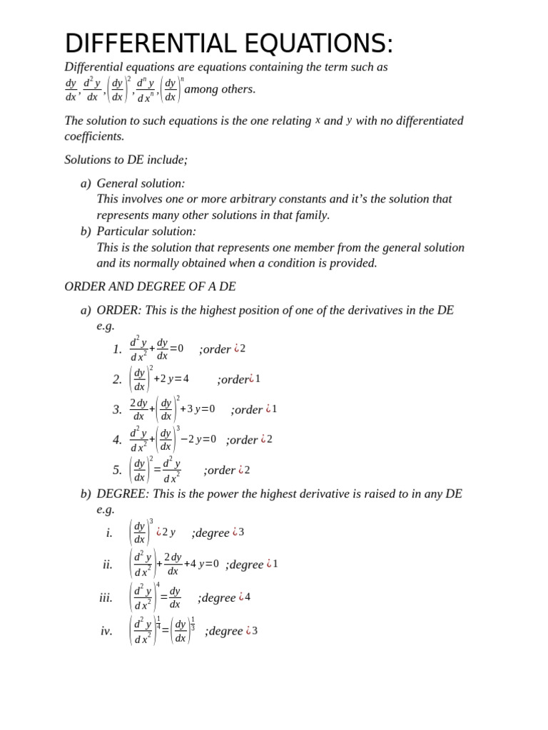Differential Equations | PDF | Equations | Mathematical Analysis