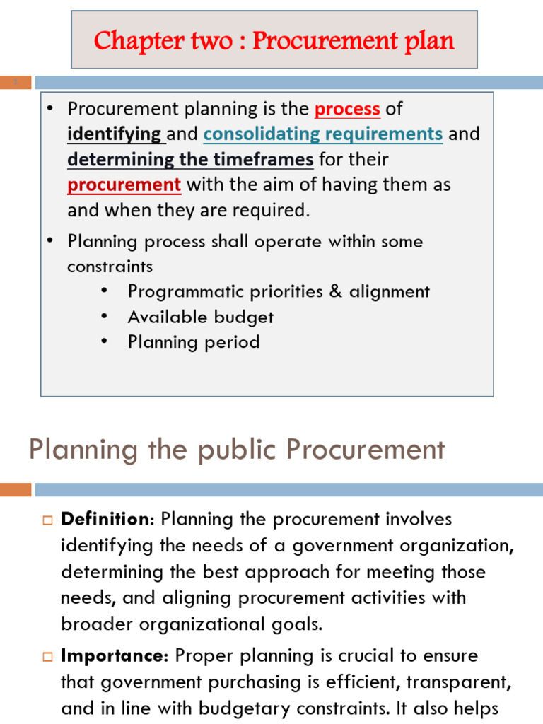 CHAPTER 2 planning | PDF | Procurement | Specification (Technical Standard)
