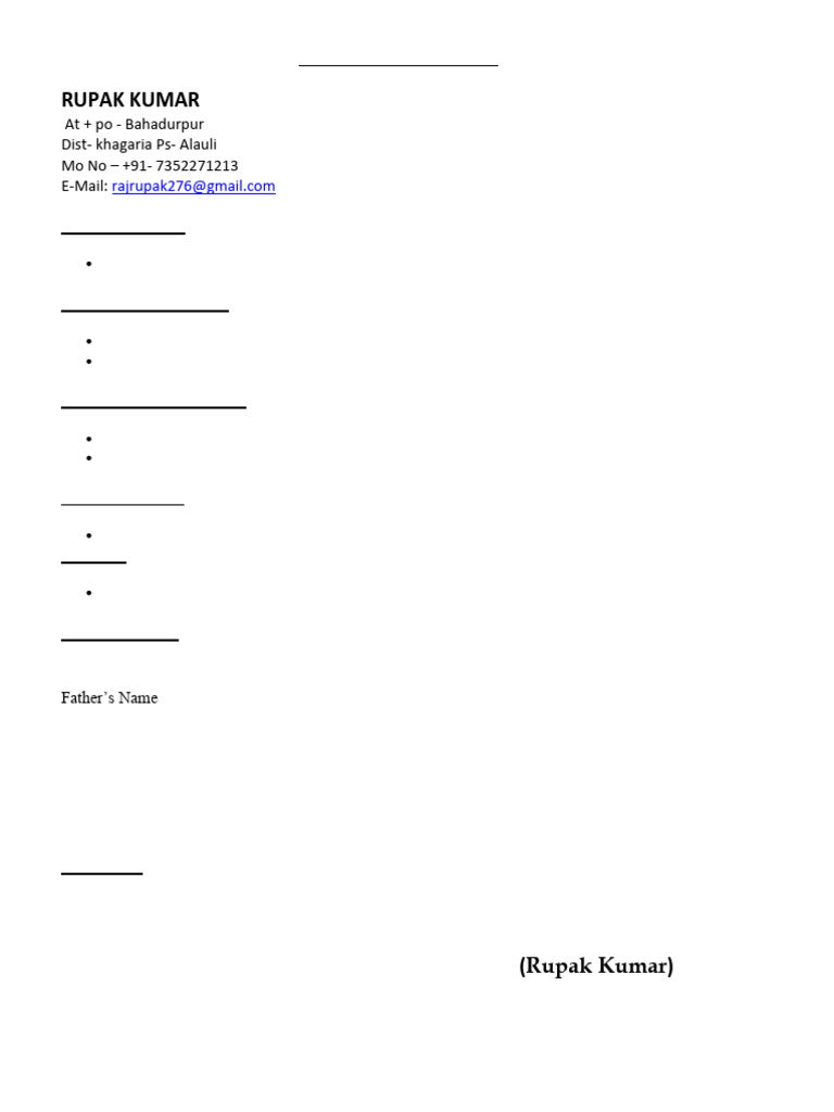 Rupak Kumar CV: Professional Profile | PDF