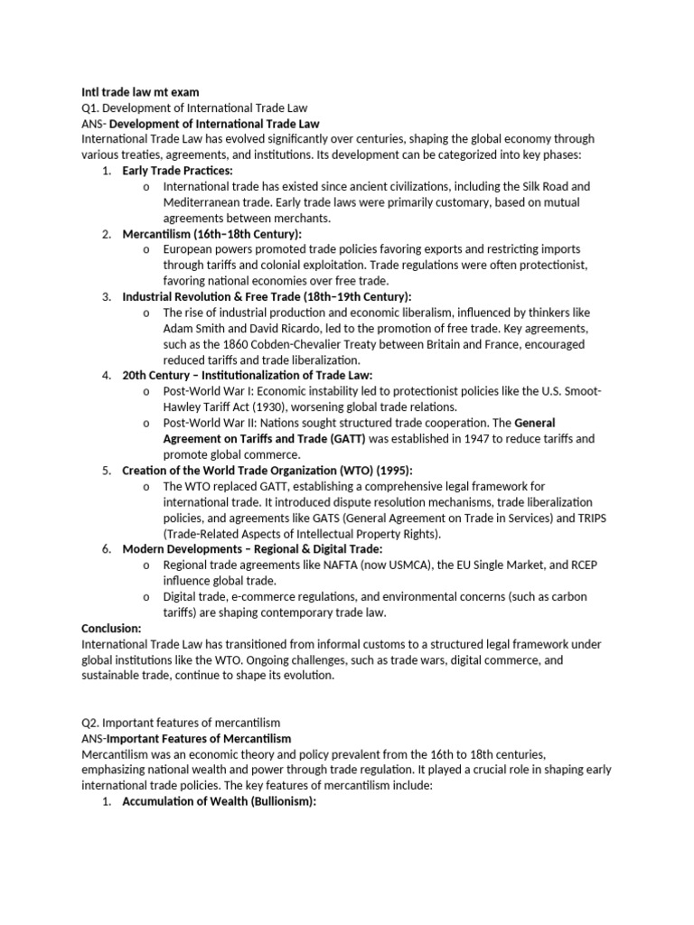 International Trade Law Overview | PDF | Dumping (Pricing Policy ...