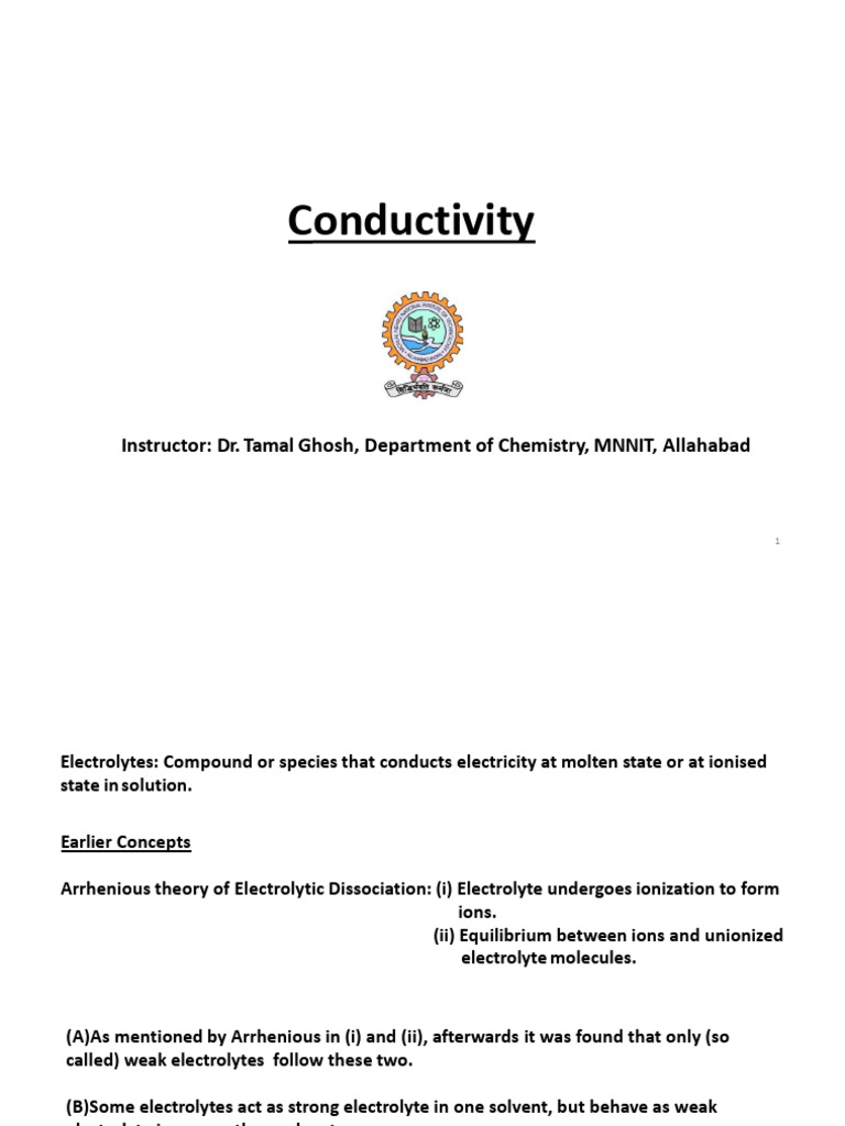 Conductivity in Electrochemistry Explained | PDF | Redox | Electrochemistry