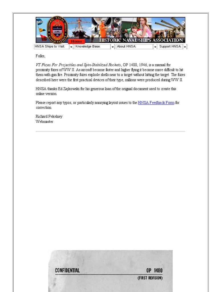 VT Fuzes For Projectiles and Spin-Stabilized Rockets - OP 1480 | PDF ...
