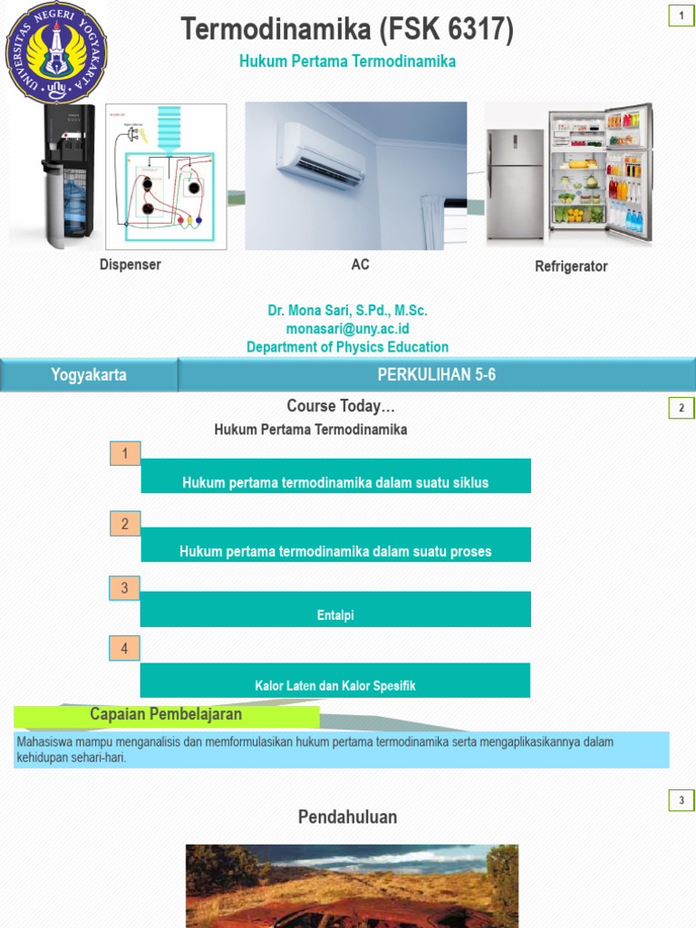 Termodinamika 5-6 Hukum Pertama Termodinamika | PDF