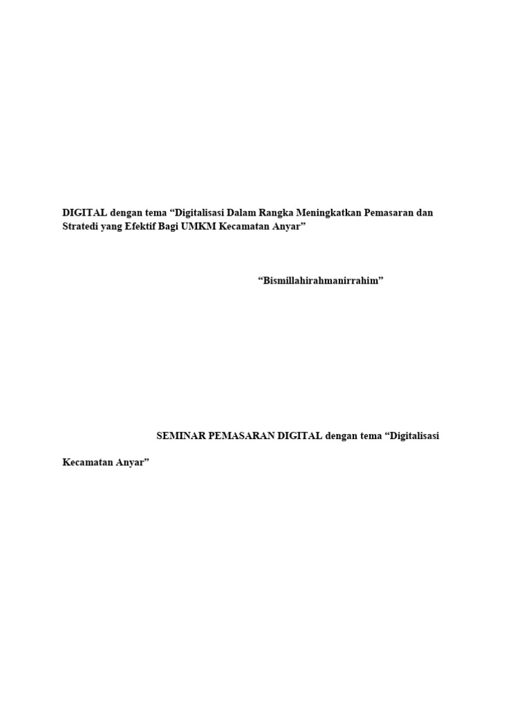 Teks Moderator Seminar Pemasaran Digital | PDF