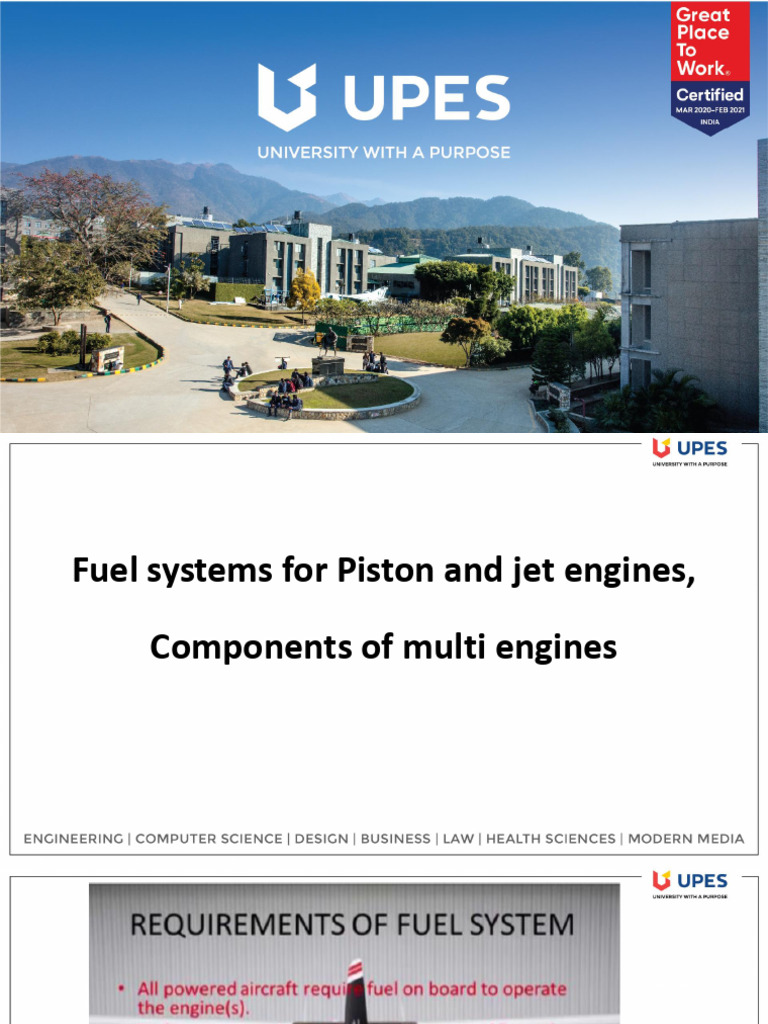 Fuel Systems For Piston and Jet Engines, Components of Multi Engines | PDF