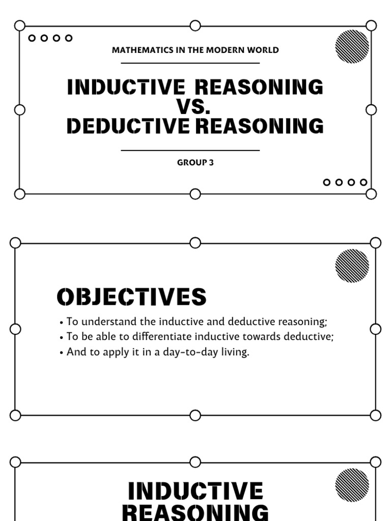 Inductive vs. Deductive Reasoning (Group 3 - MMW) | PDF