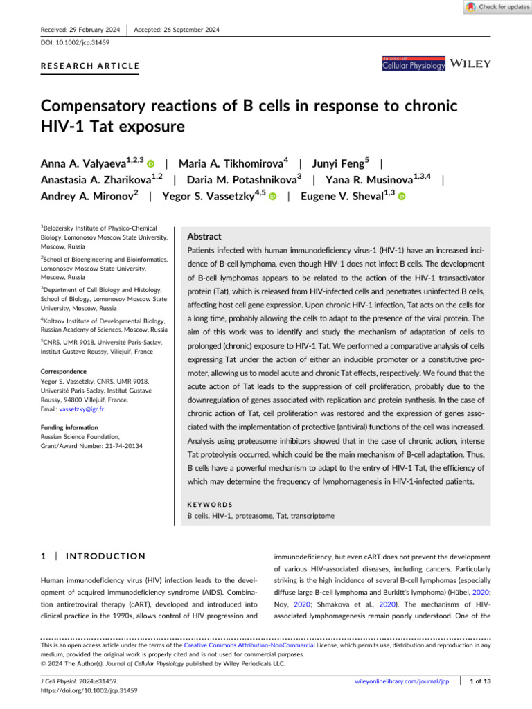 Compensatory Reactions of B Cells in Response To Chronic | PDF | Gene ...