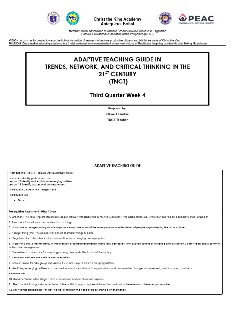 Atg TNCT Week 4 - Strategic Analysis and Intuitive Thinking | PDF | Learning | Advertising