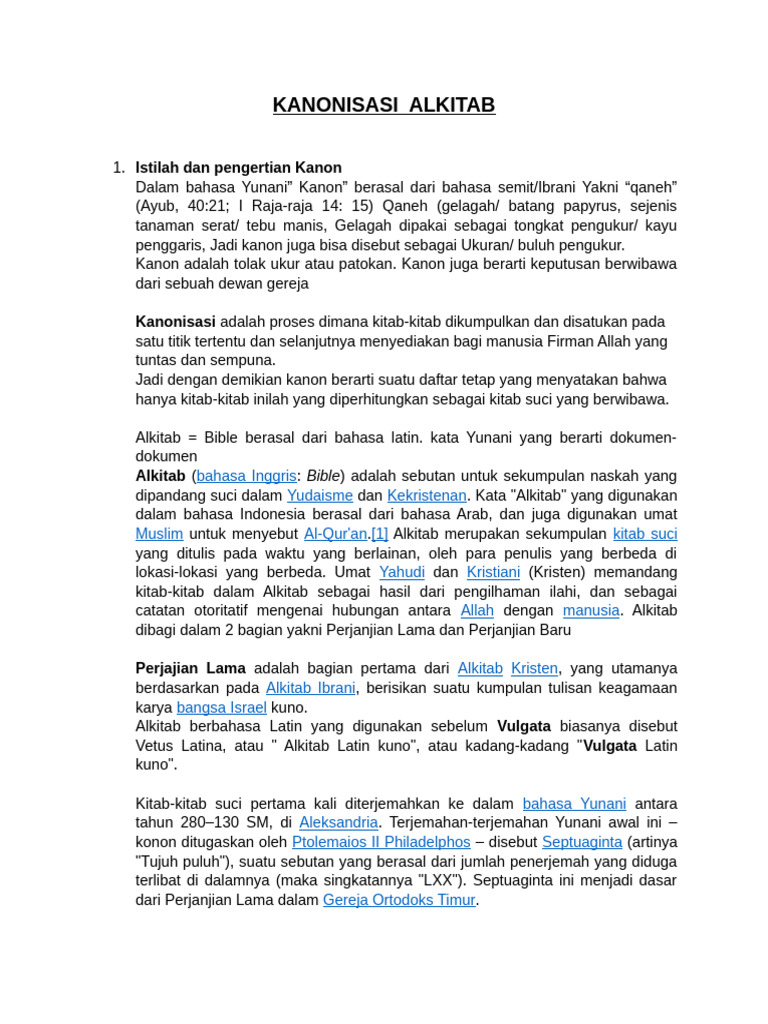 Kononisasi Alkitab | PDF
