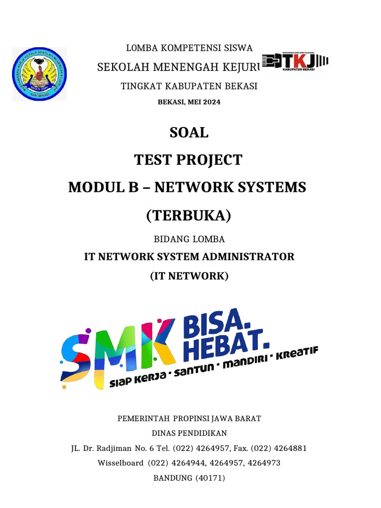 LKS Modul B - ITNSA 2024 Kab Bekasi | PDF | Computer Network | Router (Computing)
