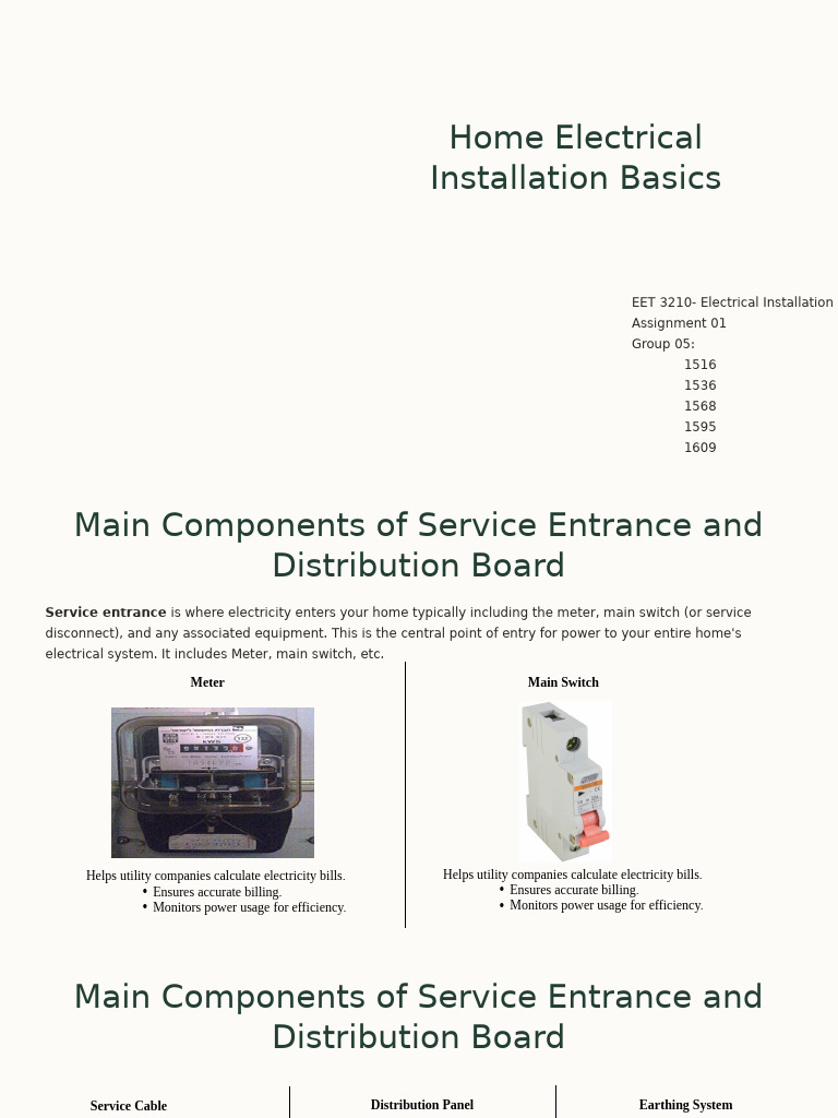 Home Electrical Installation Basics | PDF | Electrical Wiring | Fuse ...