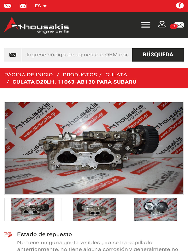 Culata D20LH, 11063-AB130 para SUBARU | PDF