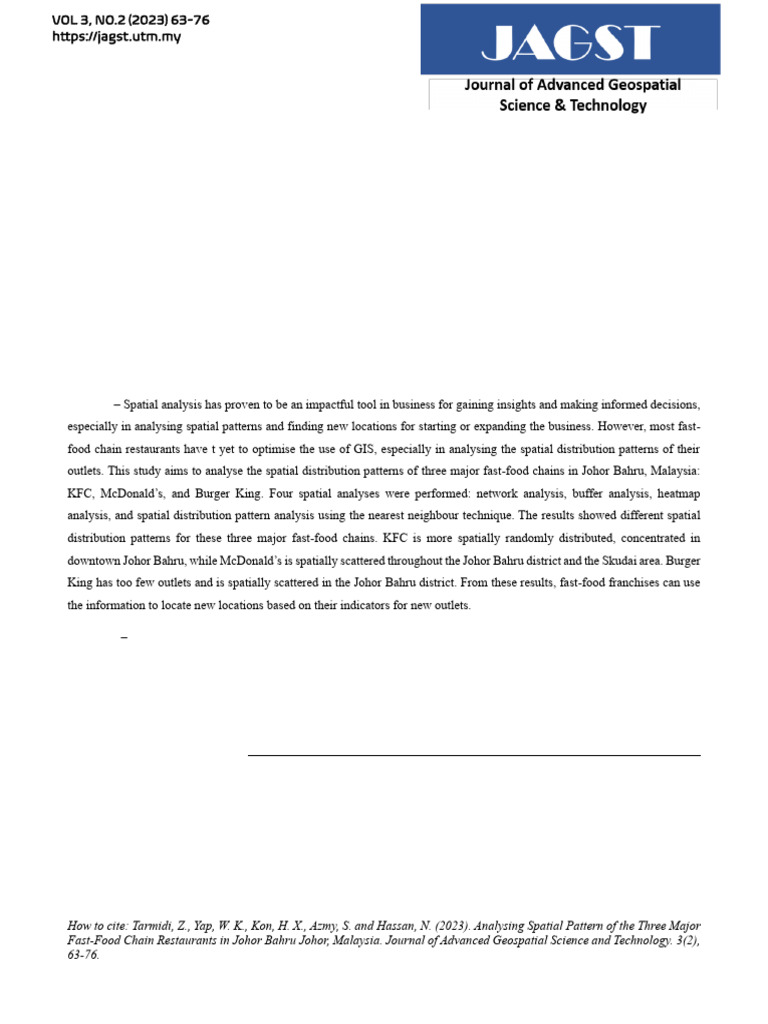 CONTOH - Spatial Pattern of Restaurant | PDF | Fast Food