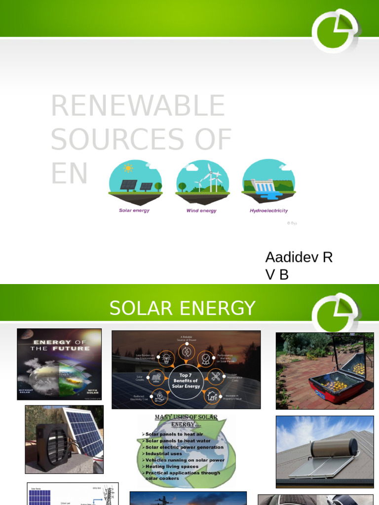 Renewable Energy - PPTX 1 Aadidev | PDF