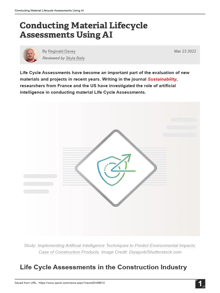 AI-Driven Lifecycle Assessments in Construction | PDF | Life Cycle ...