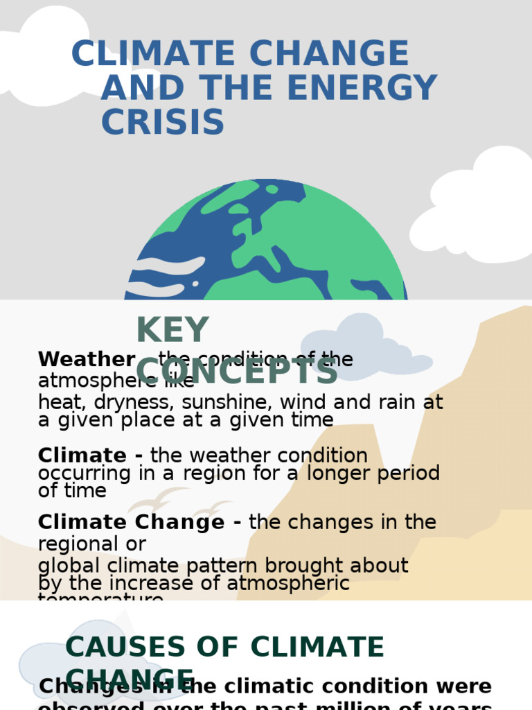 Climate Change and Energy Crisis Overview | PDF | Renewable Energy ...
