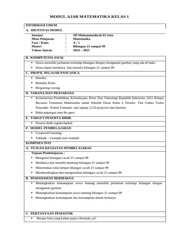 Modul Ajar Matematika Bab 4 | PDF