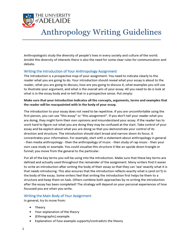 Learningguide Anthropology | PDF | Essays | Anthropology