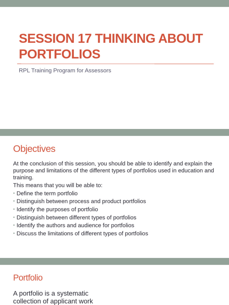 PPT17 Thinking About Portfolios | PDF | Learning | Employment