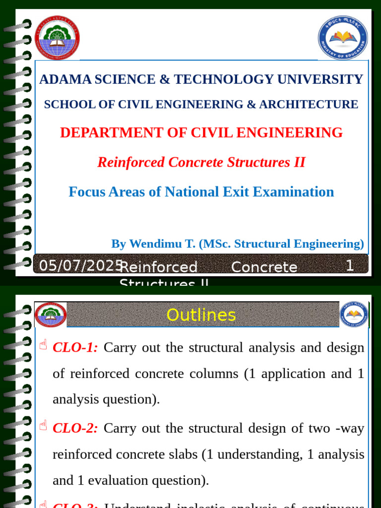 RC-II Exit Exam Tutorial | PDF | Reinforced Concrete | Buckling