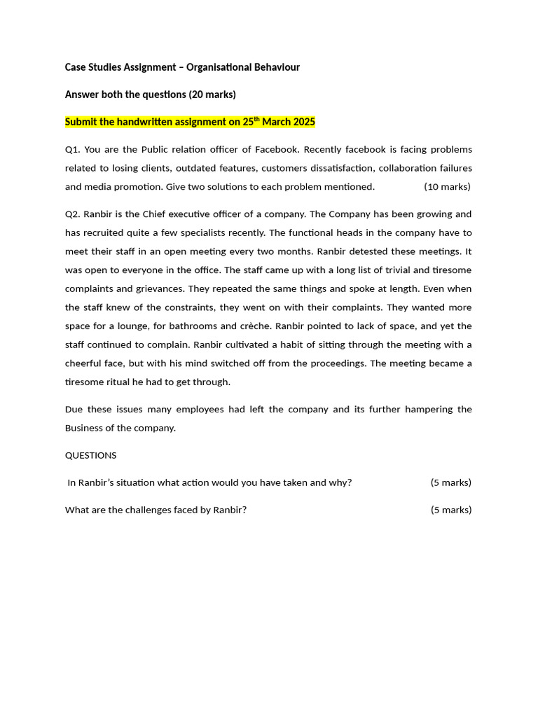 Assignment Questions | PDF