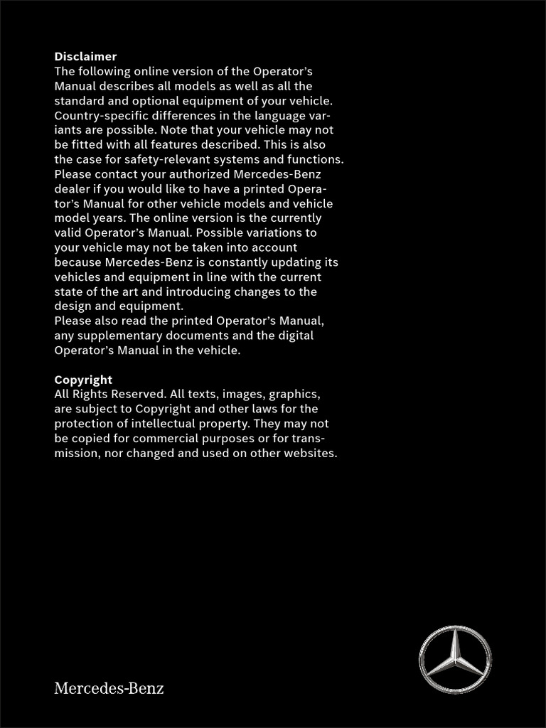 Mercedes Maybach S Class Sedan 2021 March z223 Mbux Operators Manual 1 ...