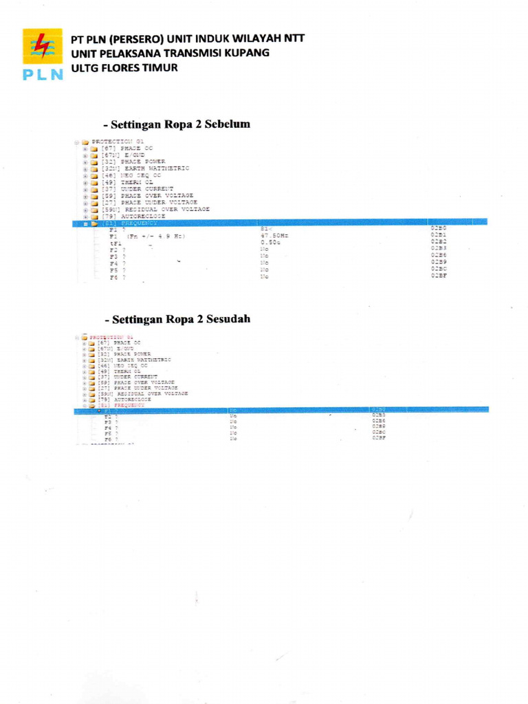 Ba Perubahan Setting Ufr Line Ropa 1 & 2 Gi Maumere0002 | PDF