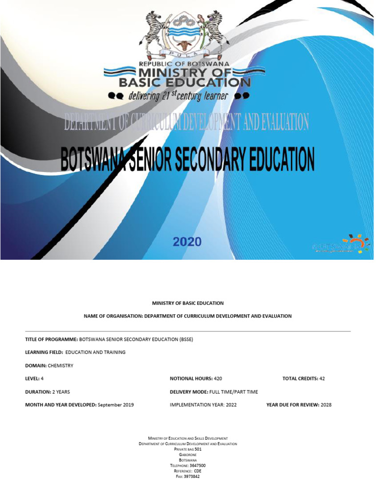 Chemistry Teaching Syllabus BGCSE | PDF | Educational Assessment ...