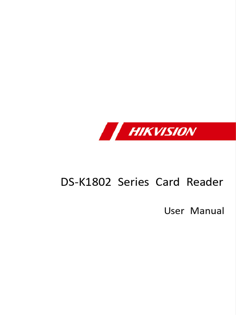 UD05260B D - Baseline - DS K1802 Series Card Reader - User Manual - V2.0 - 20220117 | PDF ...