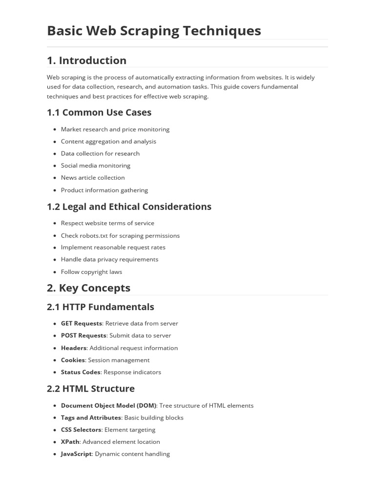 basic_scraping_techniques | PDF | World Wide Web | Internet & Web