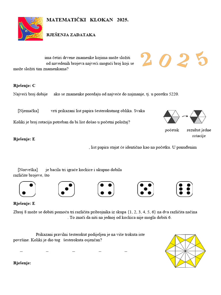 LEKT KLOKAN C 2025 Rjesenja | PDF