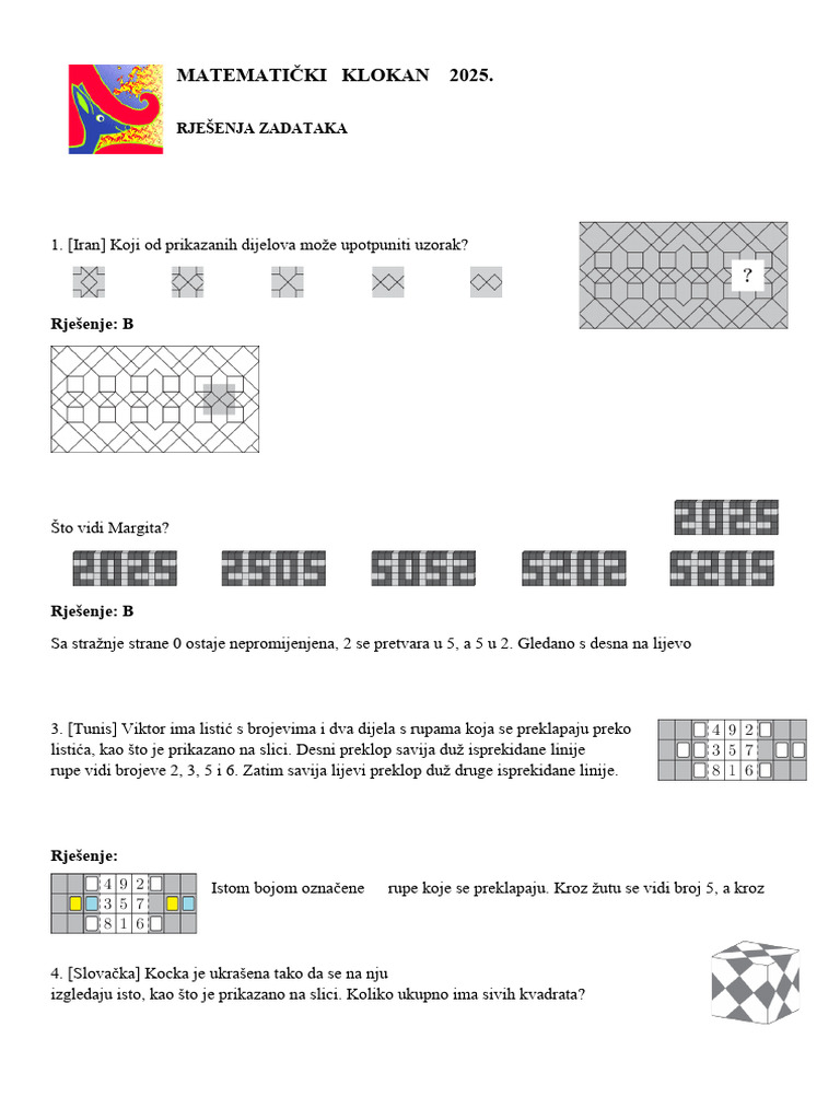 LEKT KLOKAN B 2025 Rjesenja | PDF