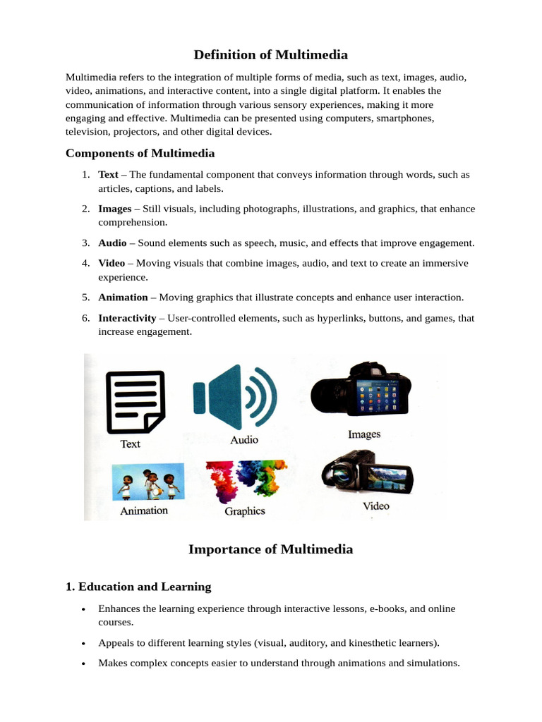 Definition of Multimedia | PDF | Multimedia | Communication