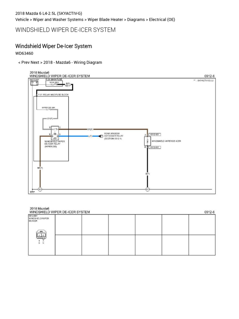 Mazda6 Windshield Wiper De-Icer System | PDF