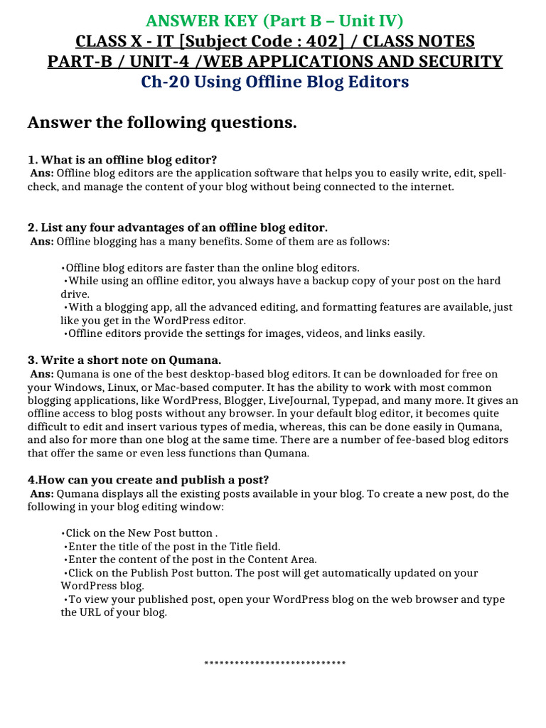 Offline Blog Editors Explained | PDF