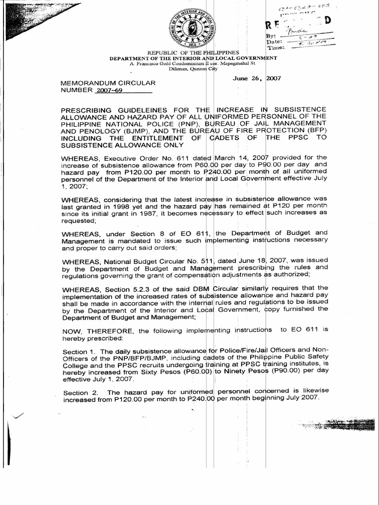 MC2007-069 Hazard Pay | PDF
