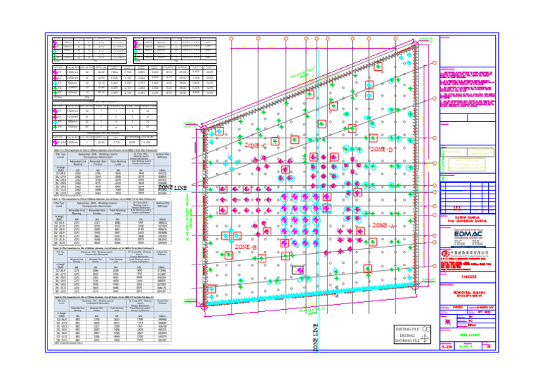 Center Piles Completed Piles Drawing - Model | PDF