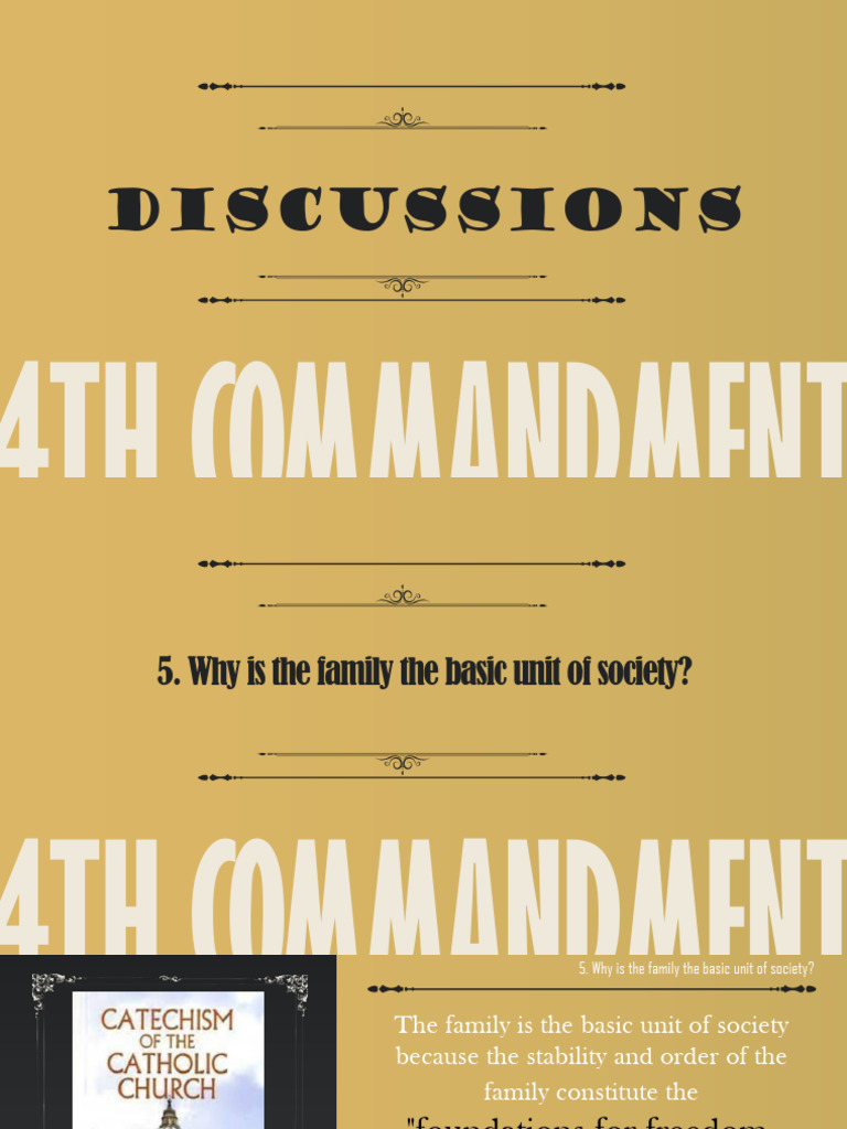 Continuation - Discussion On The 4th Commandment | PDF | Catholic ...