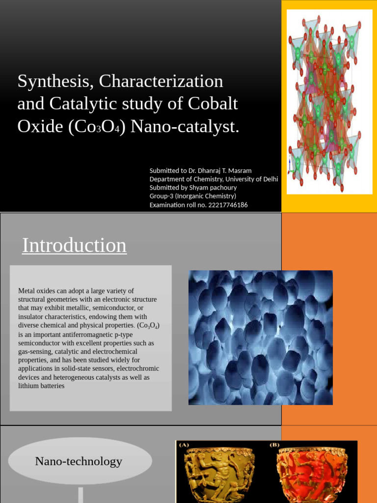 Presentation of Cobalt Oxide Nanoparticles | PDF | Catalysis | Nanotechnology