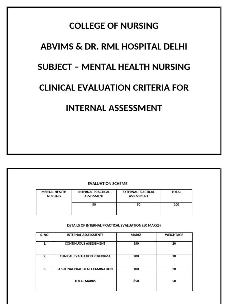 Clinical Evaluation Criteria | PDF