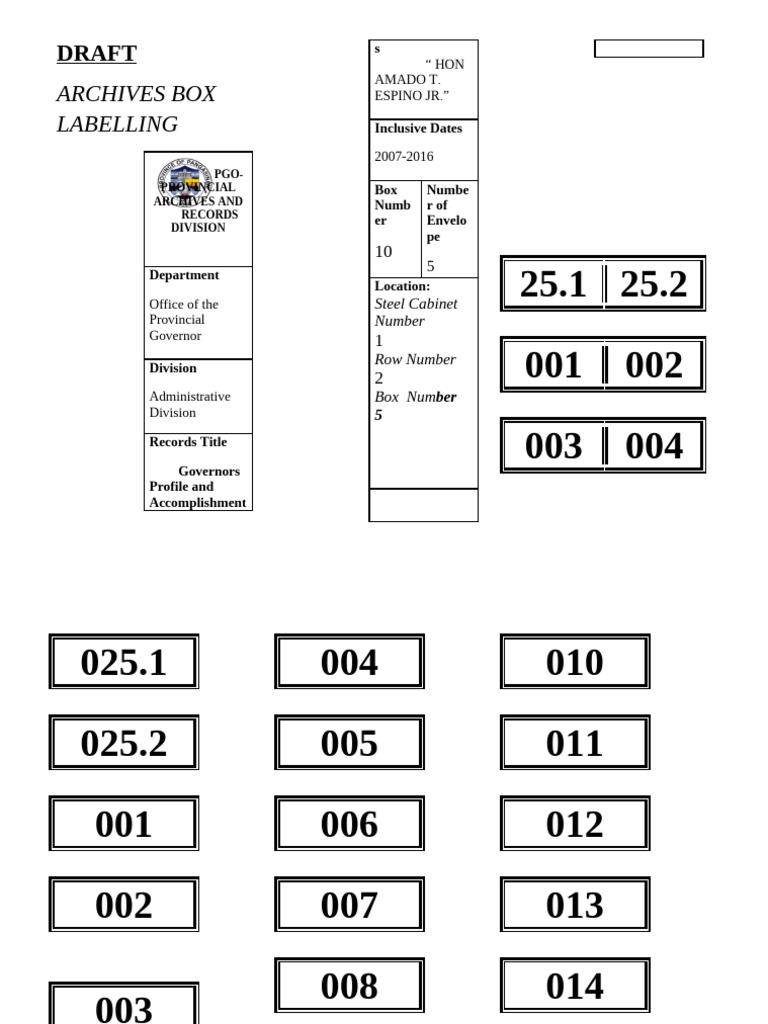 Jessie Box Labeling | PDF