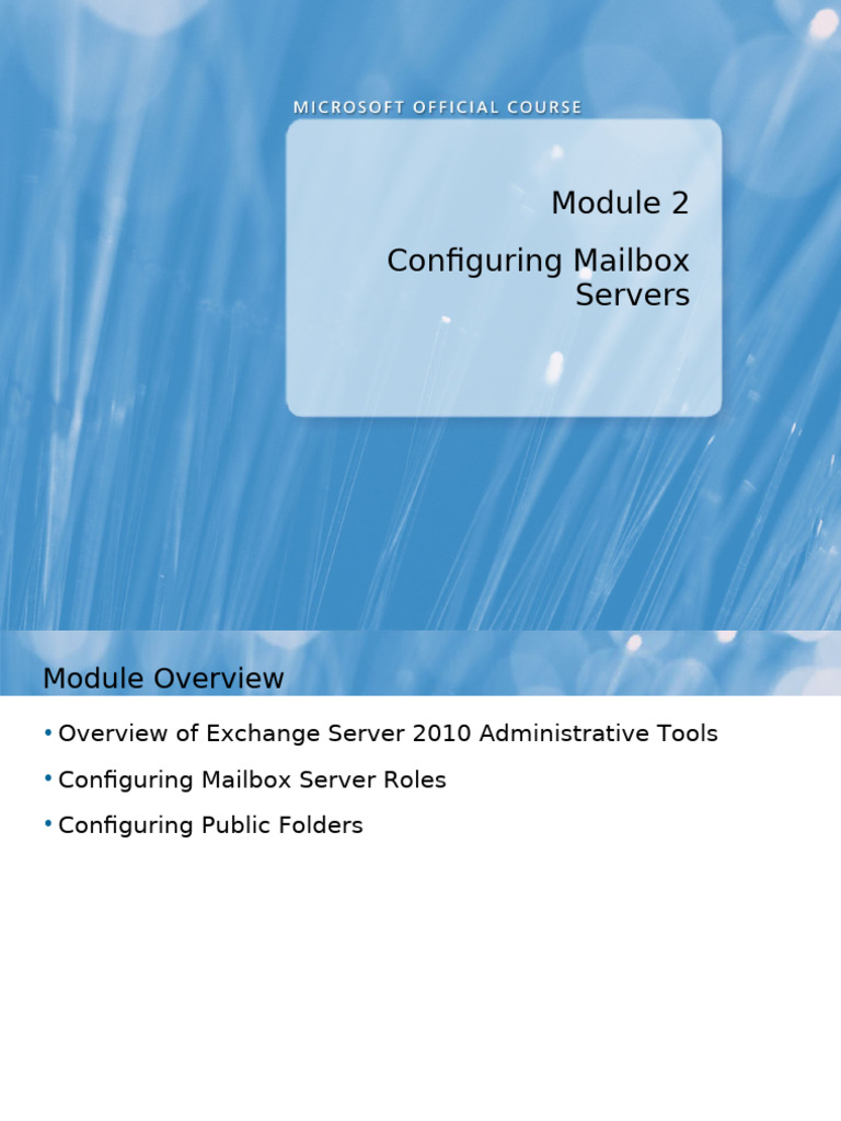 Configuring Mailbox Servers | PDF | Databases | Command Line Interface
